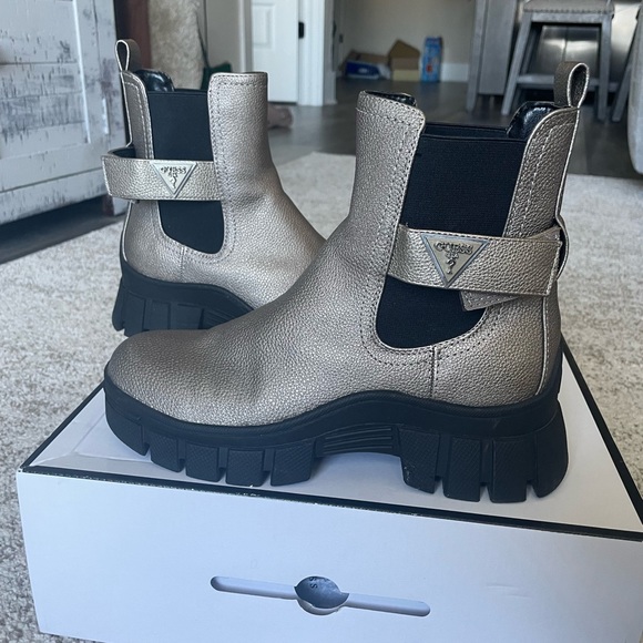 Guess | Shoes | Guess Hensly Lug Sole Metallic Boot | Poshmark